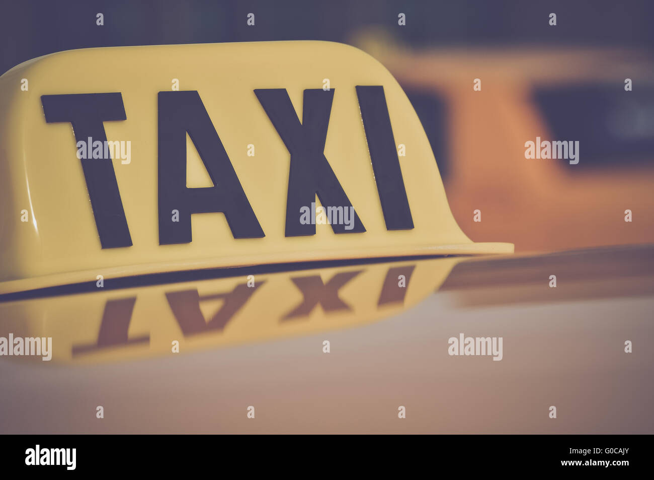 Vintage taxi cab sign hi-res stock photography and images - Alamy