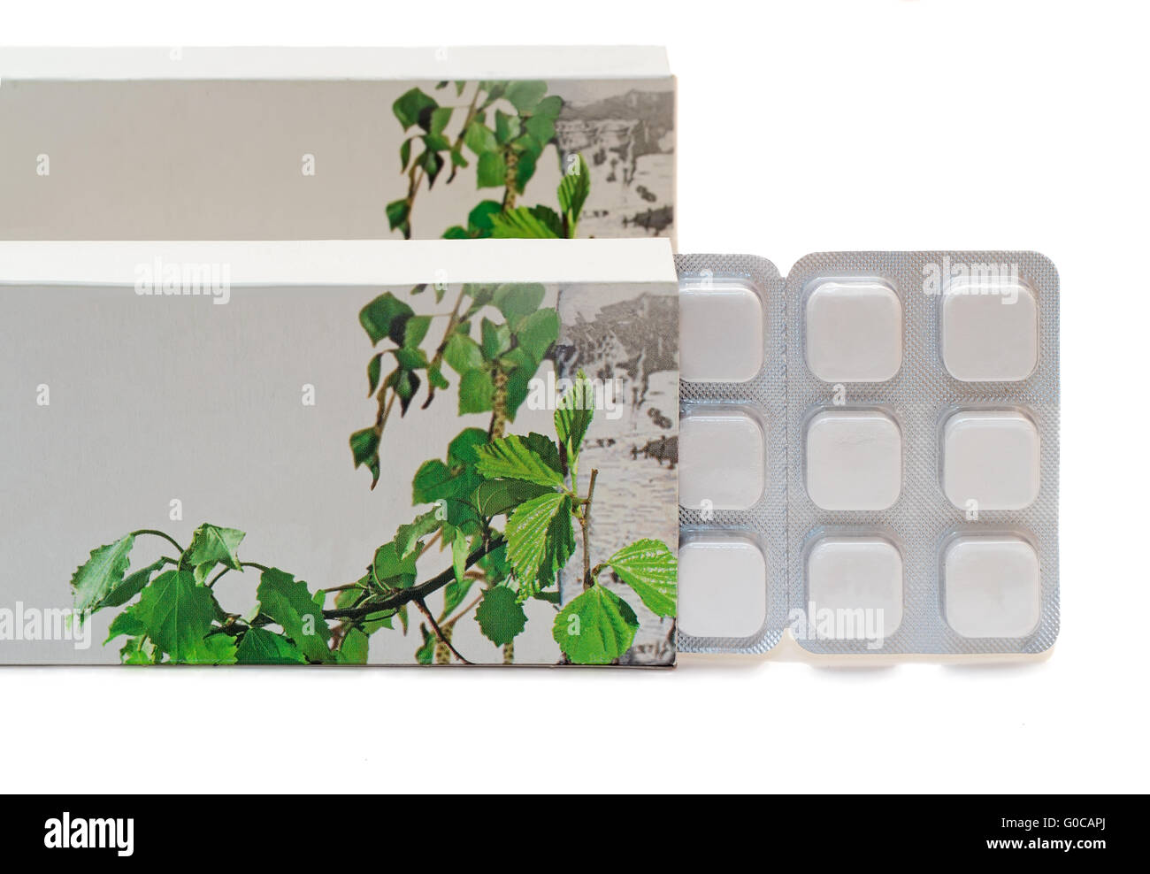 Drug: tablets in a package on a white background Stock Photo - Alamy