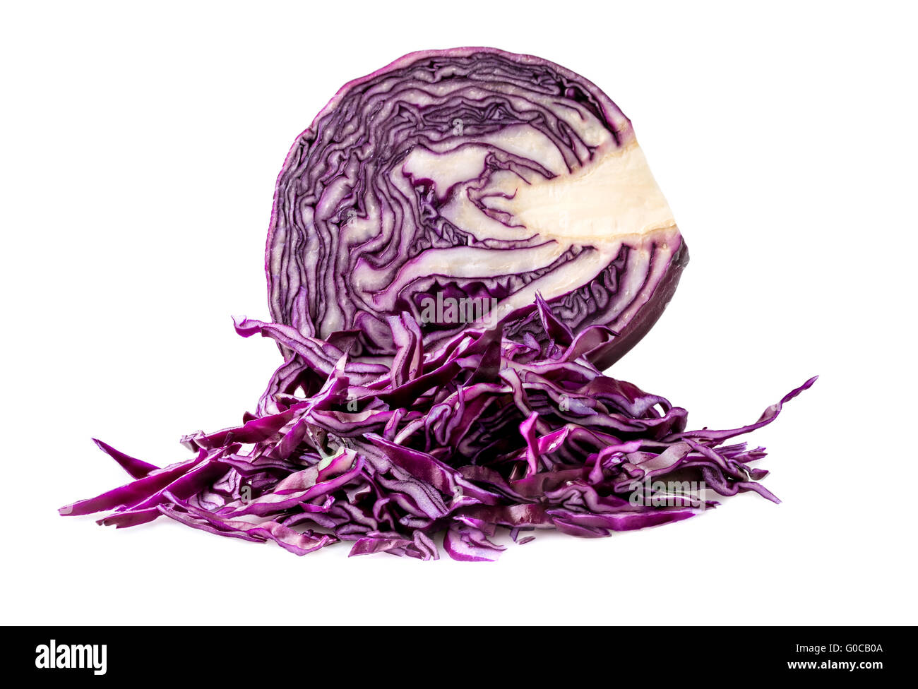 fresh blue cabbage isolated on white background Stock Photo - Alamy