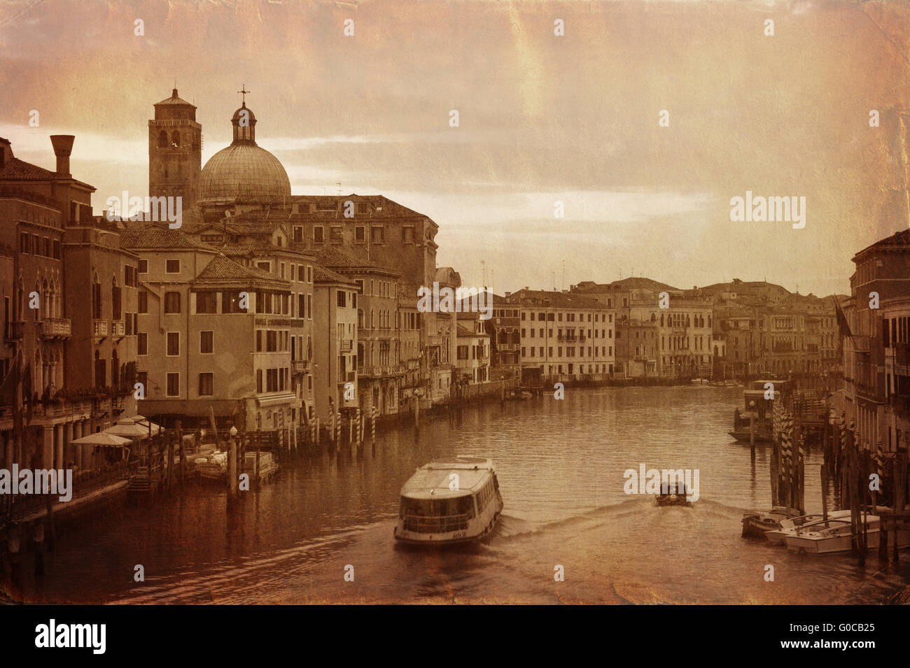 Vintage style photo of Grand Canal in Venice Stock Photo - Alamy