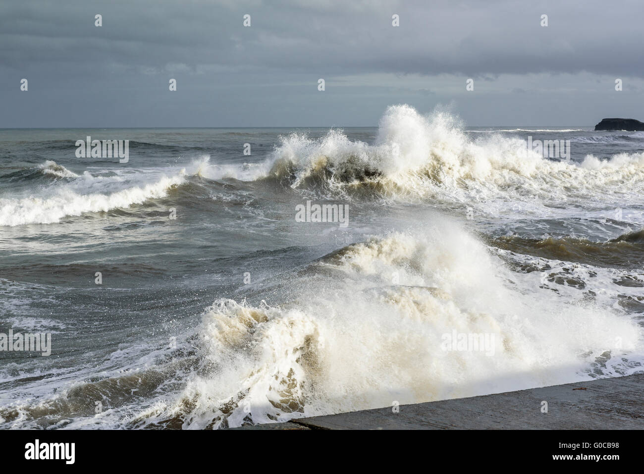 Rough dangerous waves in the North Sea on a winters day Stock Photo - Alamy