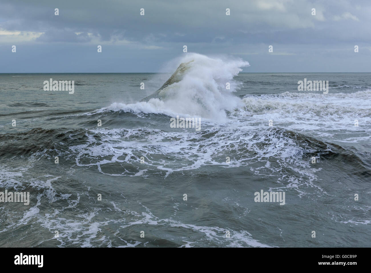 Rough dangerous waves in the North Sea on a winters day Stock Photo - Alamy