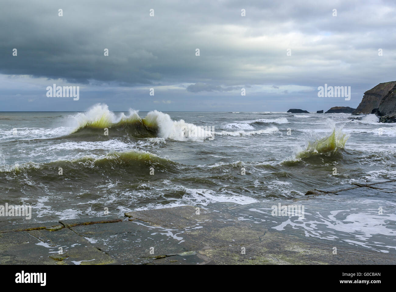 Rough dangerous waves in the North Sea on a winters day Stock Photo - Alamy