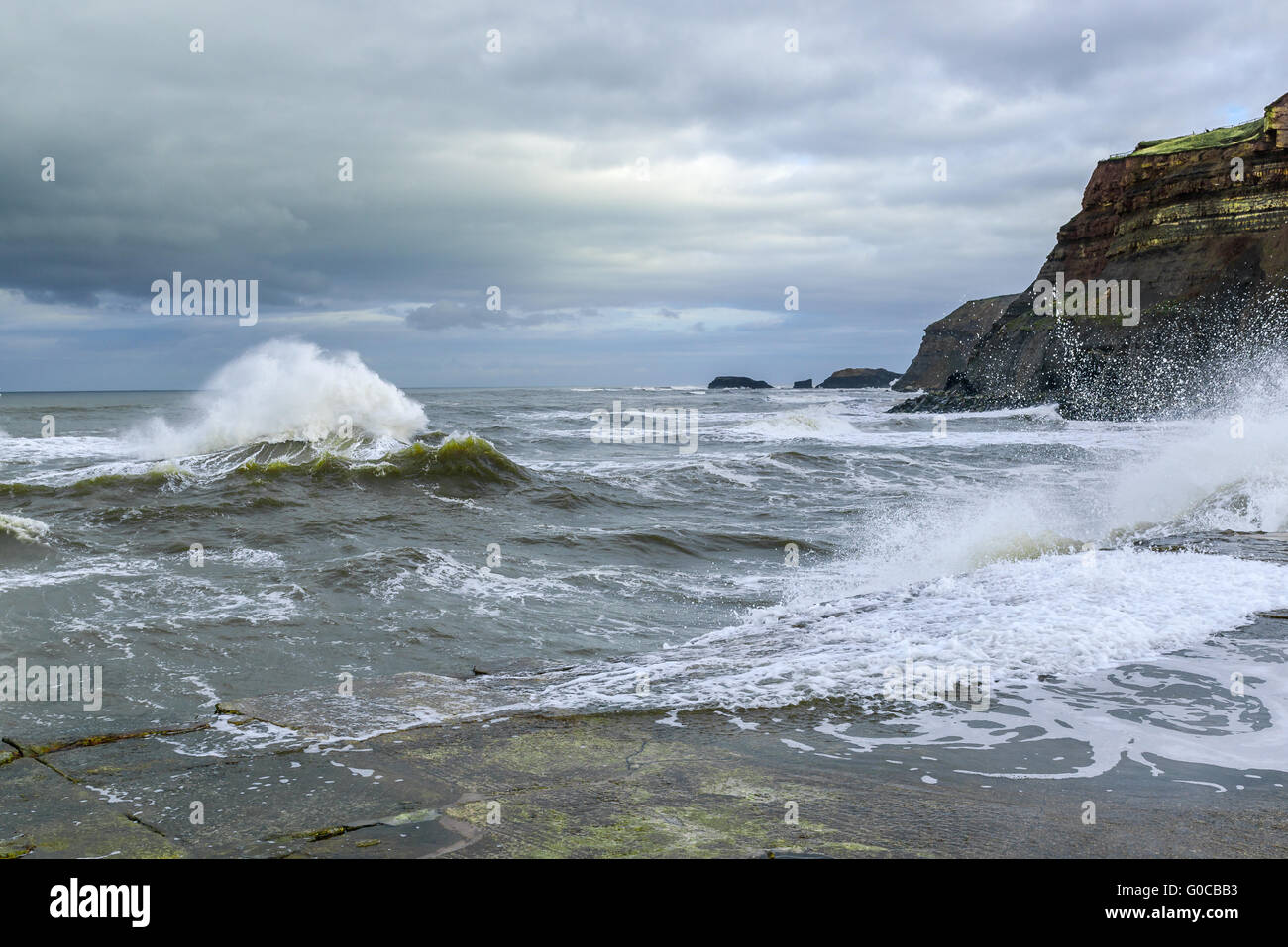 Rough dangerous waves in the North Sea on a winters day Stock Photo - Alamy