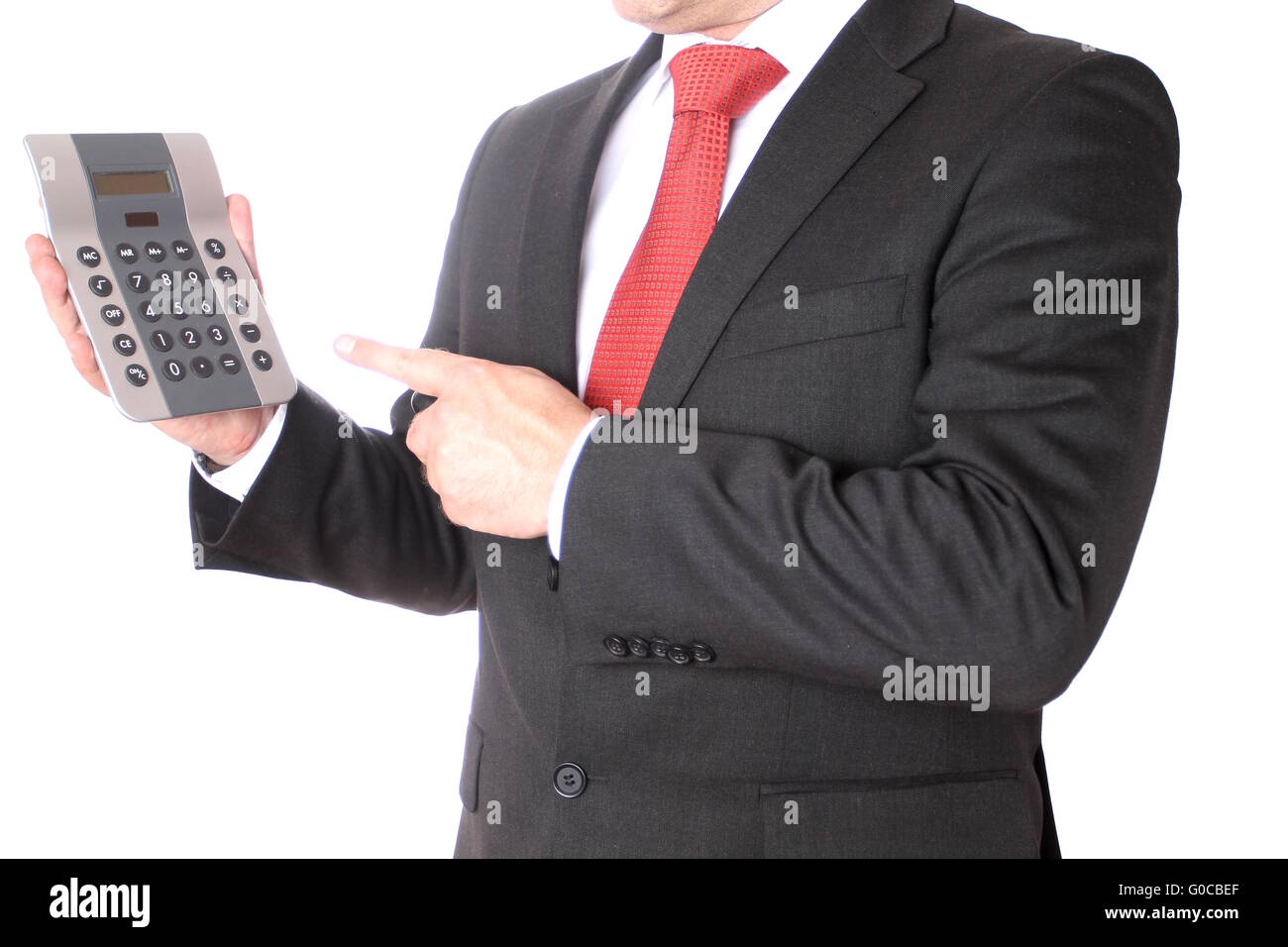 Business man in suit calculator hi-res stock photography and images - Alamy