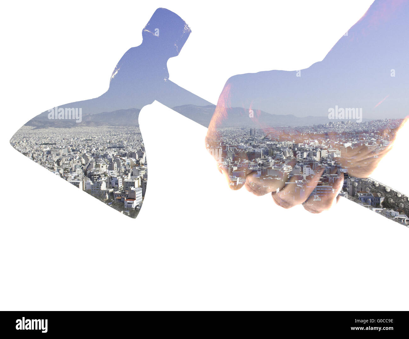double exposure hand Stock Photo - Alamy