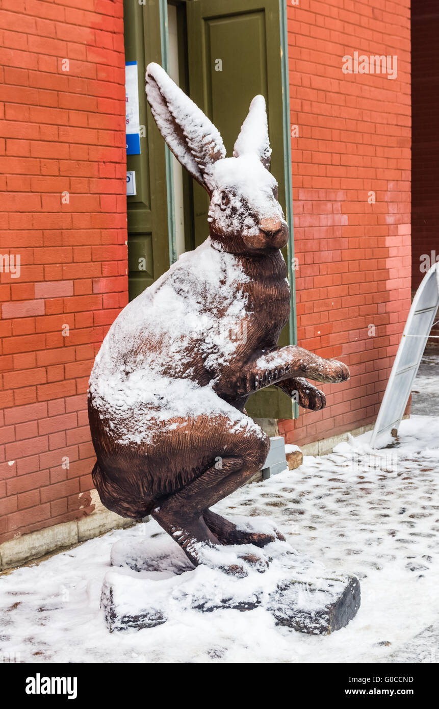 Bronze hare statue at Peter and Paul Fortress in Saint-Petersbug ...