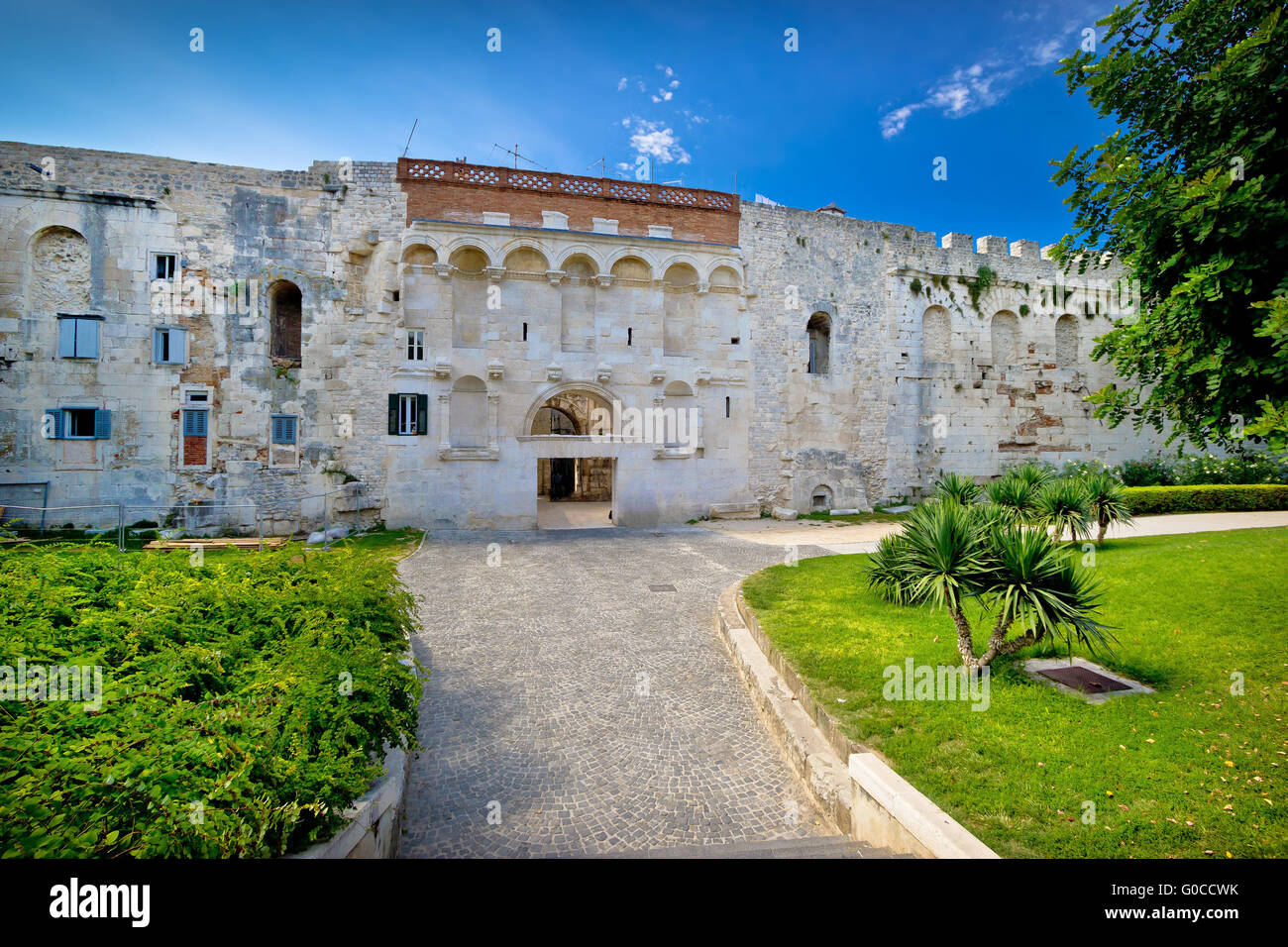 Great stone wall of old Split historic centre Stock Photo - Alamy