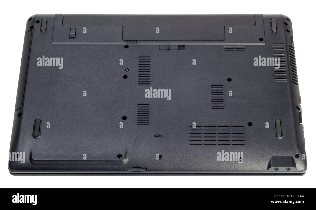 The back side of a modern laptop isolated on white Stock Photo - Alamy