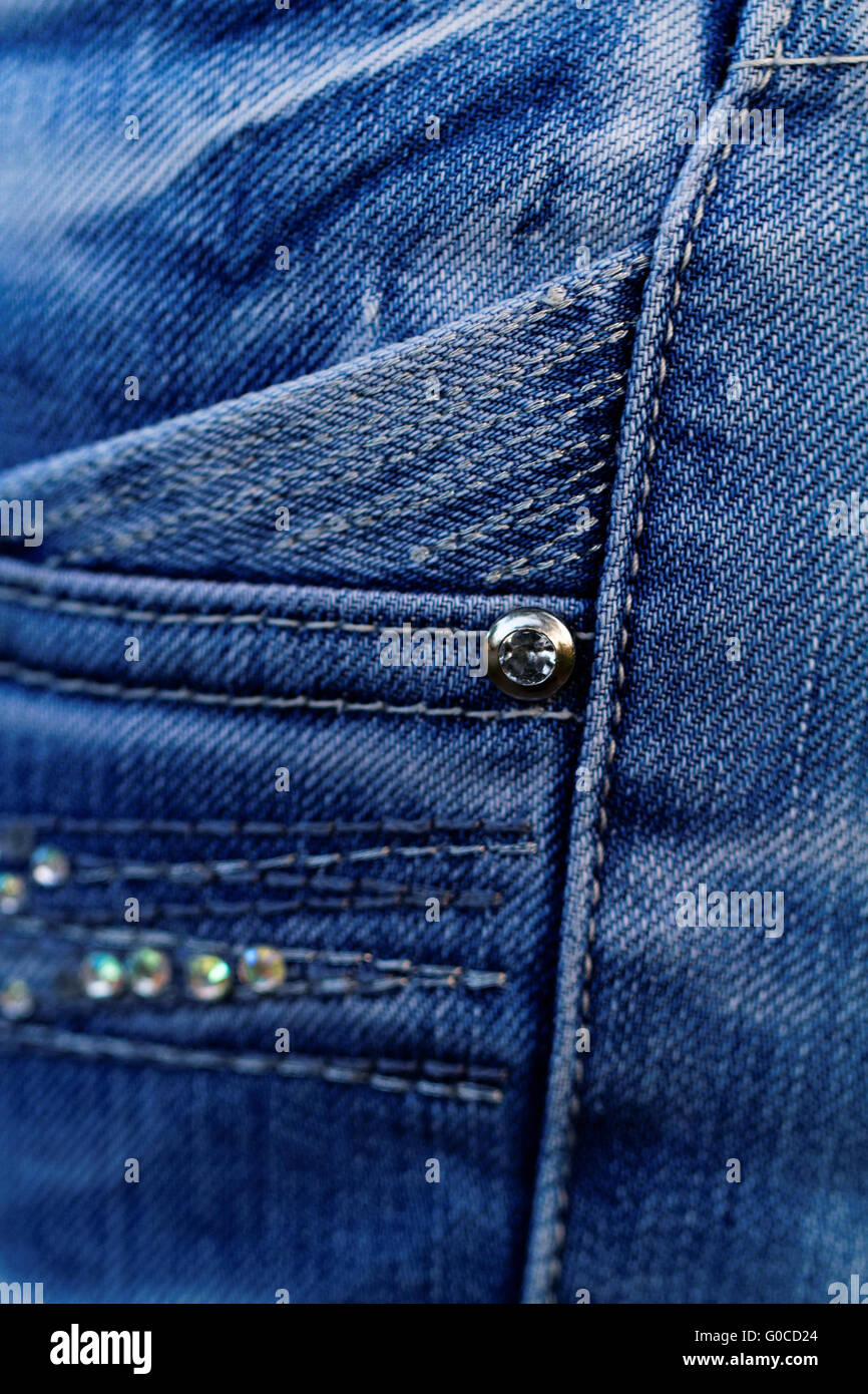 Fashion jeans design - closeup picture of a part of the jeans Stock ...