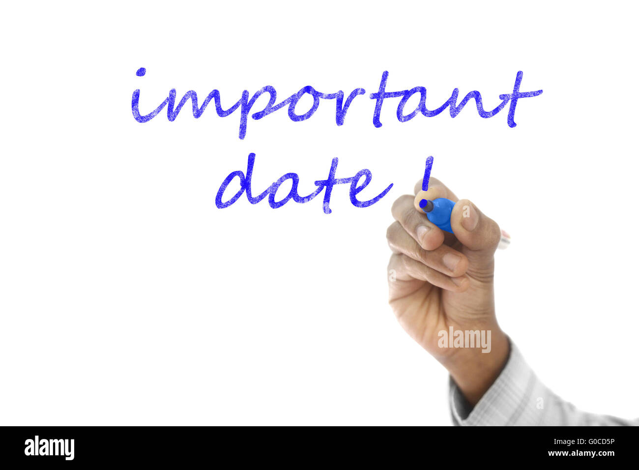 Important Date written on transparent wipe board Stock Photo - Alamy