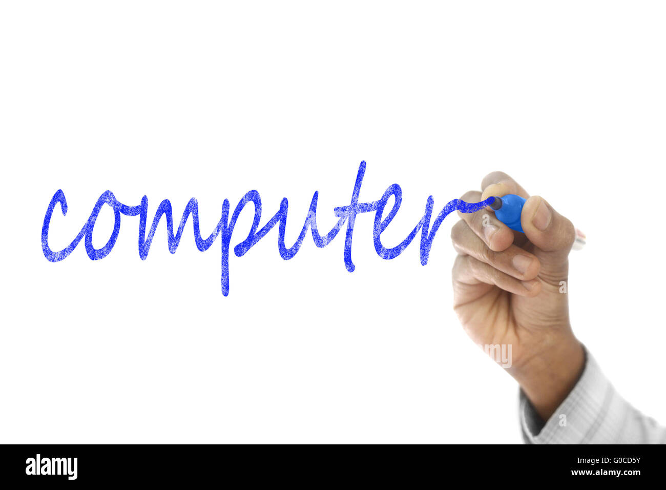 Computer word written on transparent wipe board Stock Photo - Alamy
