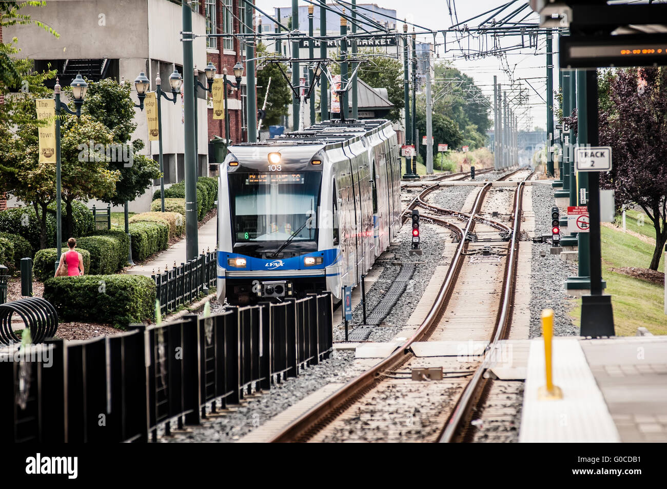 charlotte north carolina light rail transportation moving system Stock ...