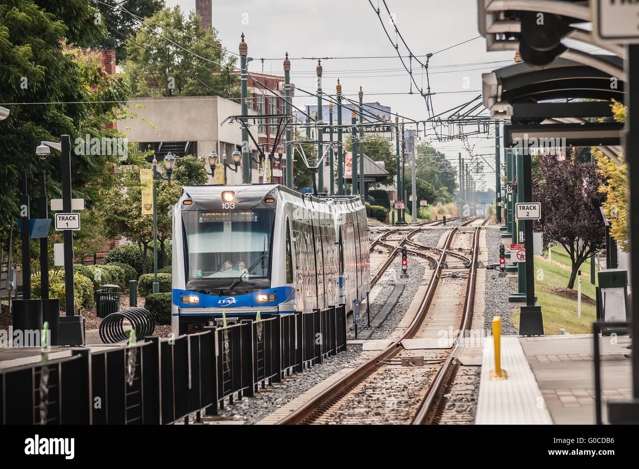 charlotte north carolina light rail transportation moving system Stock ...