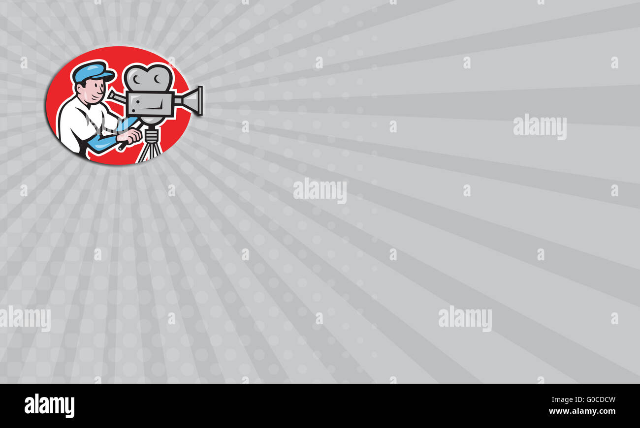 Business card Cameraman Vintage Movie Camera Retro Stock Photo - Alamy