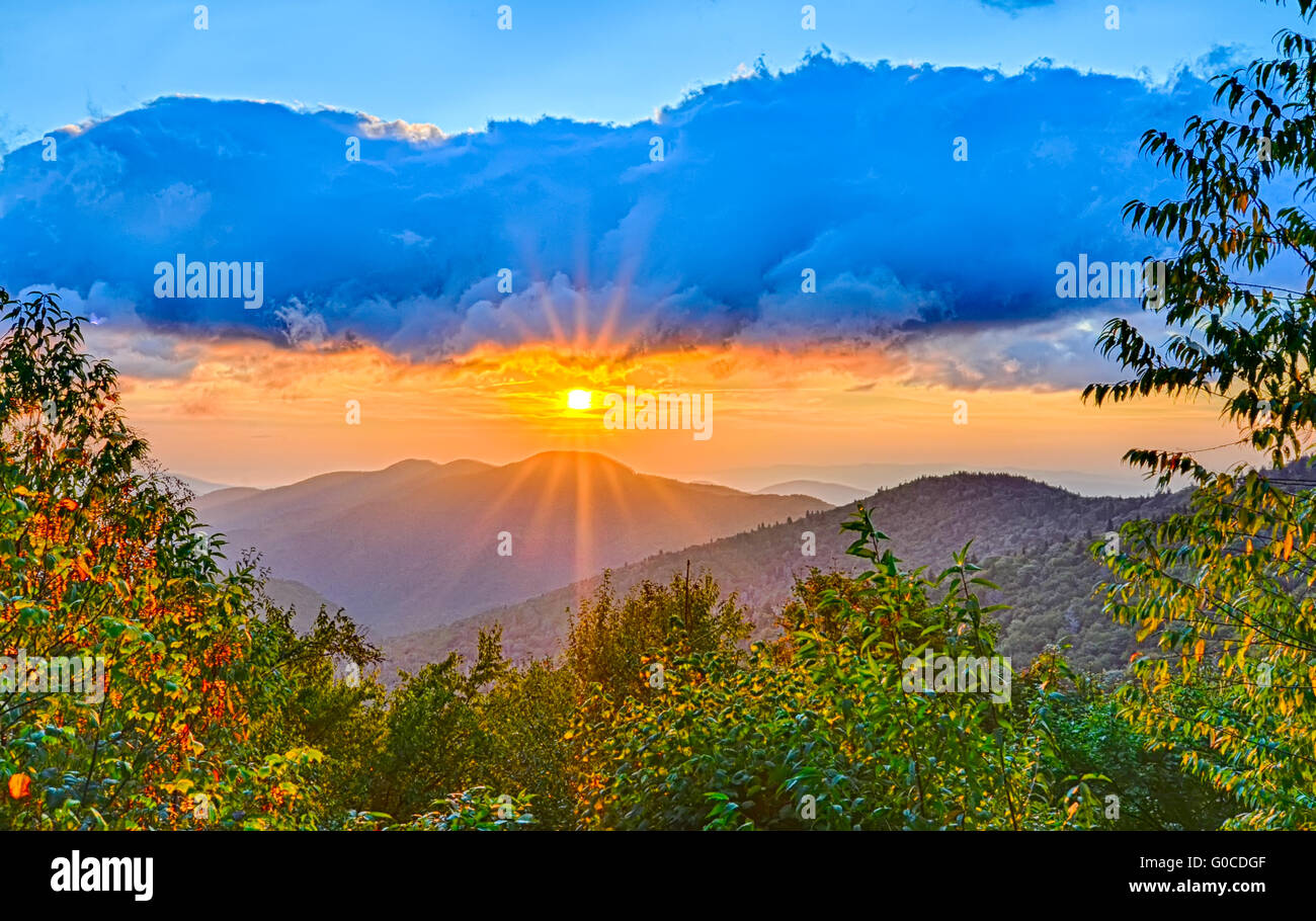 Blue Ridge Parkway late summer Appalachian Mountains Sunset Western NC ...