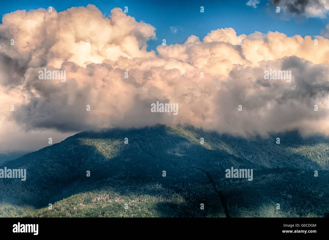 Blue Ridge Parkway Scenic Mountains Overlook Summer Landscape Stock ...