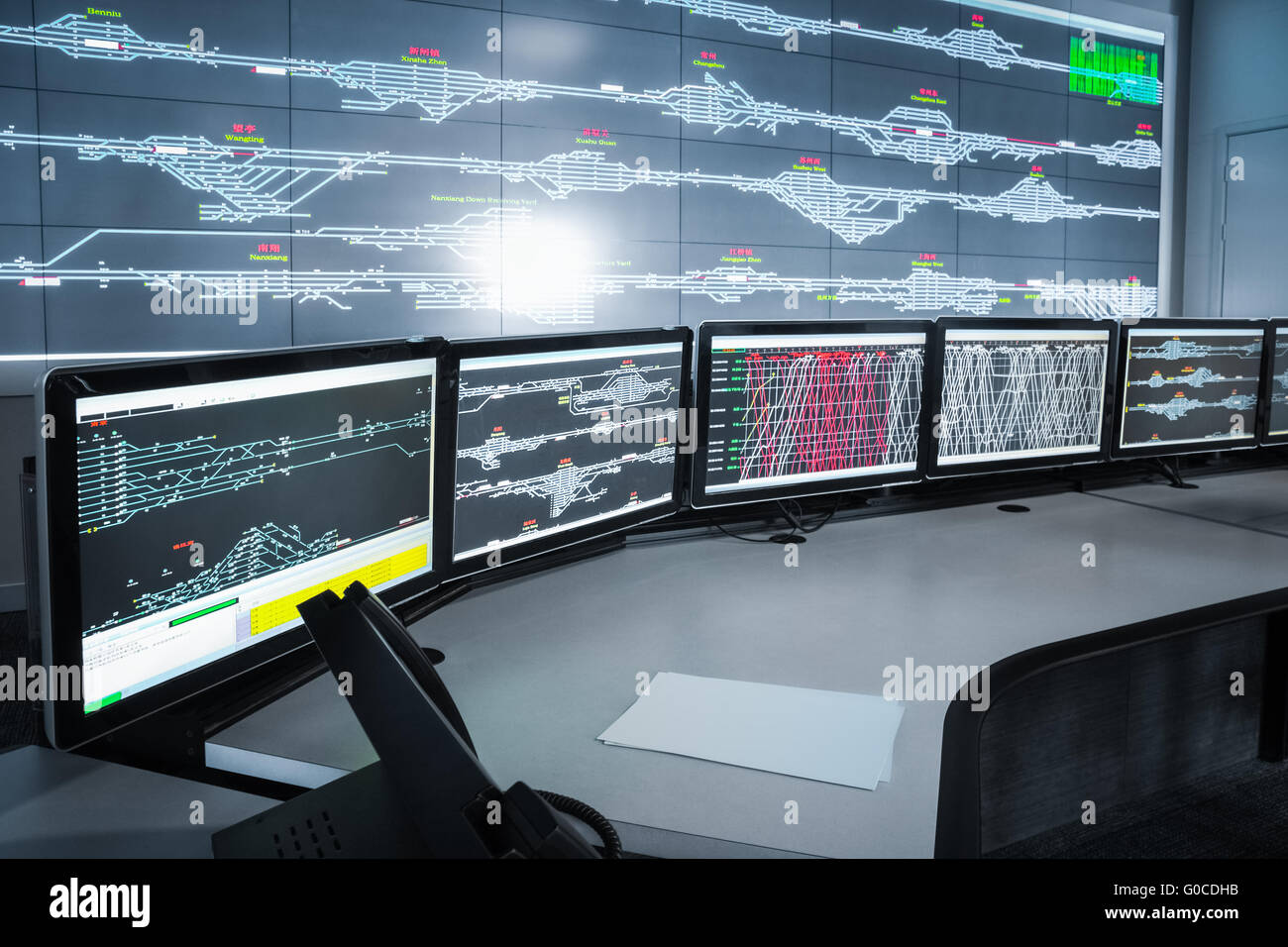 modern electronic control room , science and technology background ...
