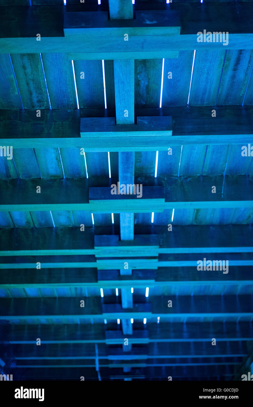 Blue Wooden Ceiling Stock Photo - Alamy