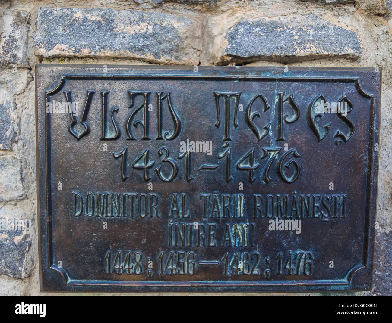 Dracula's birthplace sign of Sighisoara Stock Photo - Alamy