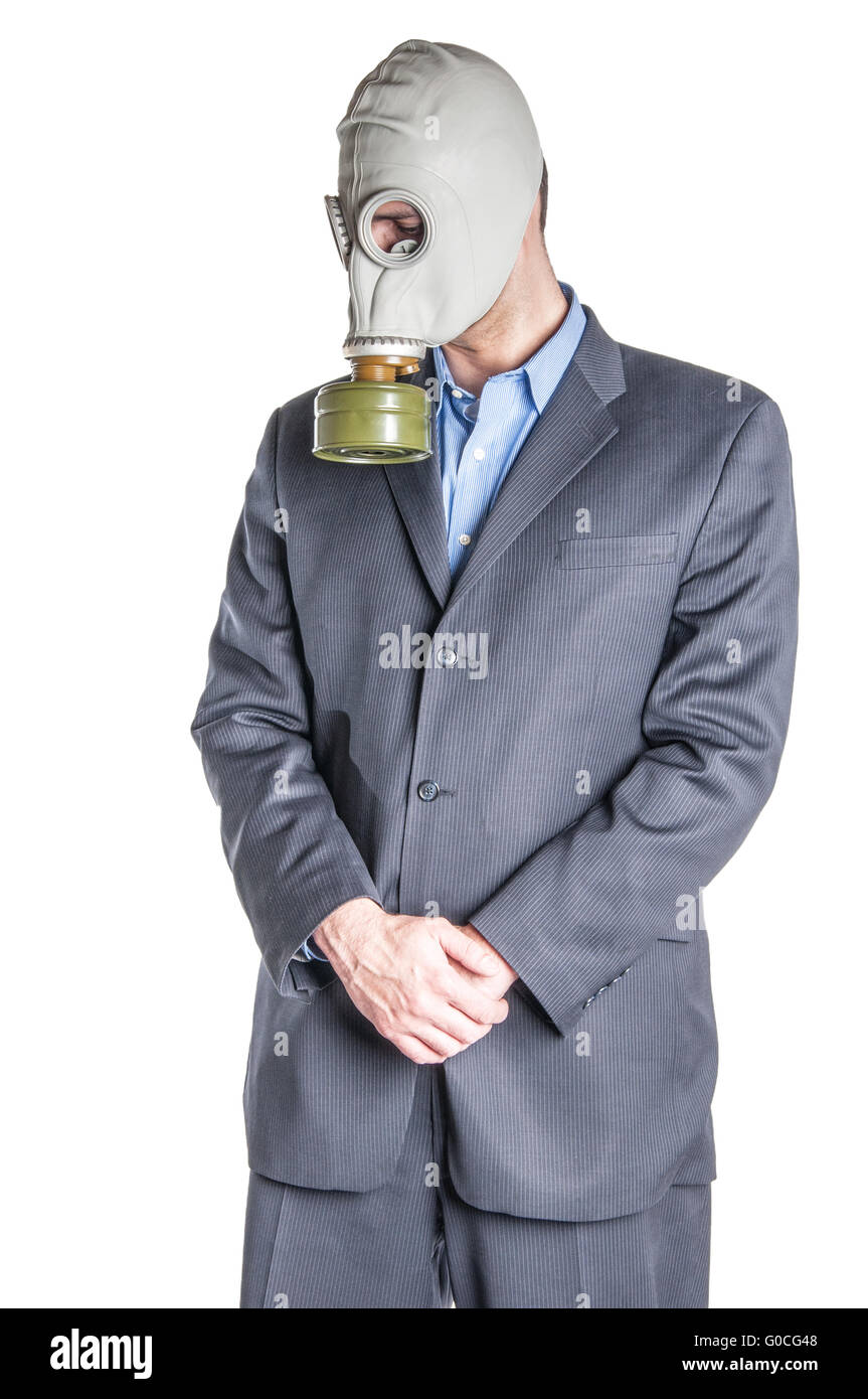 Business man gas mask on hi-res stock photography and images - Alamy