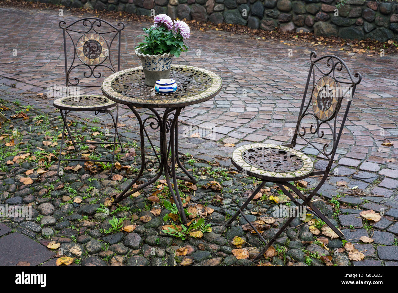 autumnal scenery from street cafe Stock Photo - Alamy