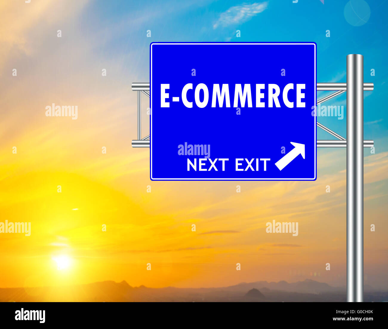 E-commerce Blue Road Sign Stock Photo - Alamy