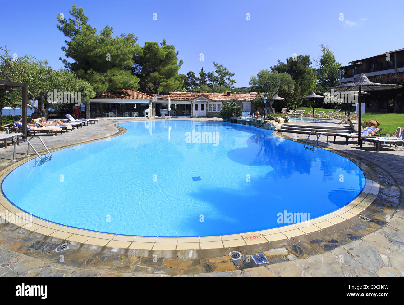 Swimming pool on site of Anthemus Sea Beach Hotel Stock Photo - Alamy