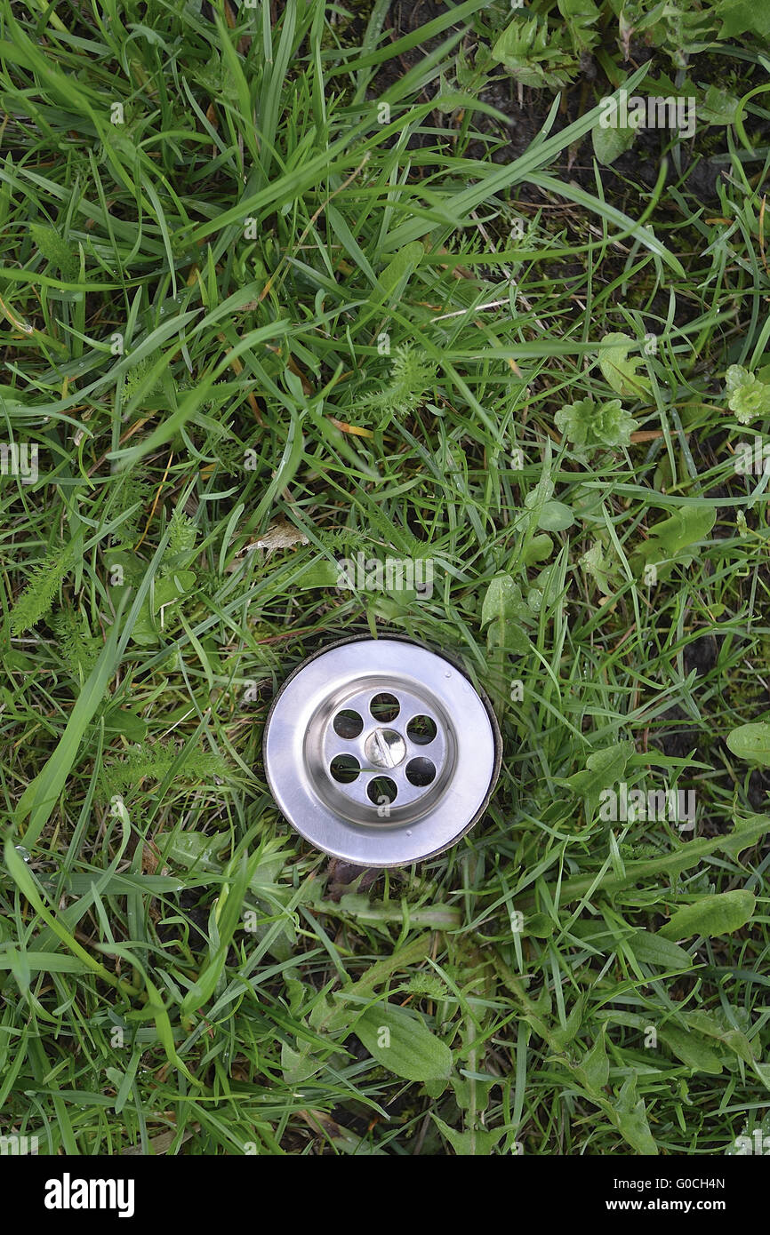 green grass drain Stock Photo - Alamy