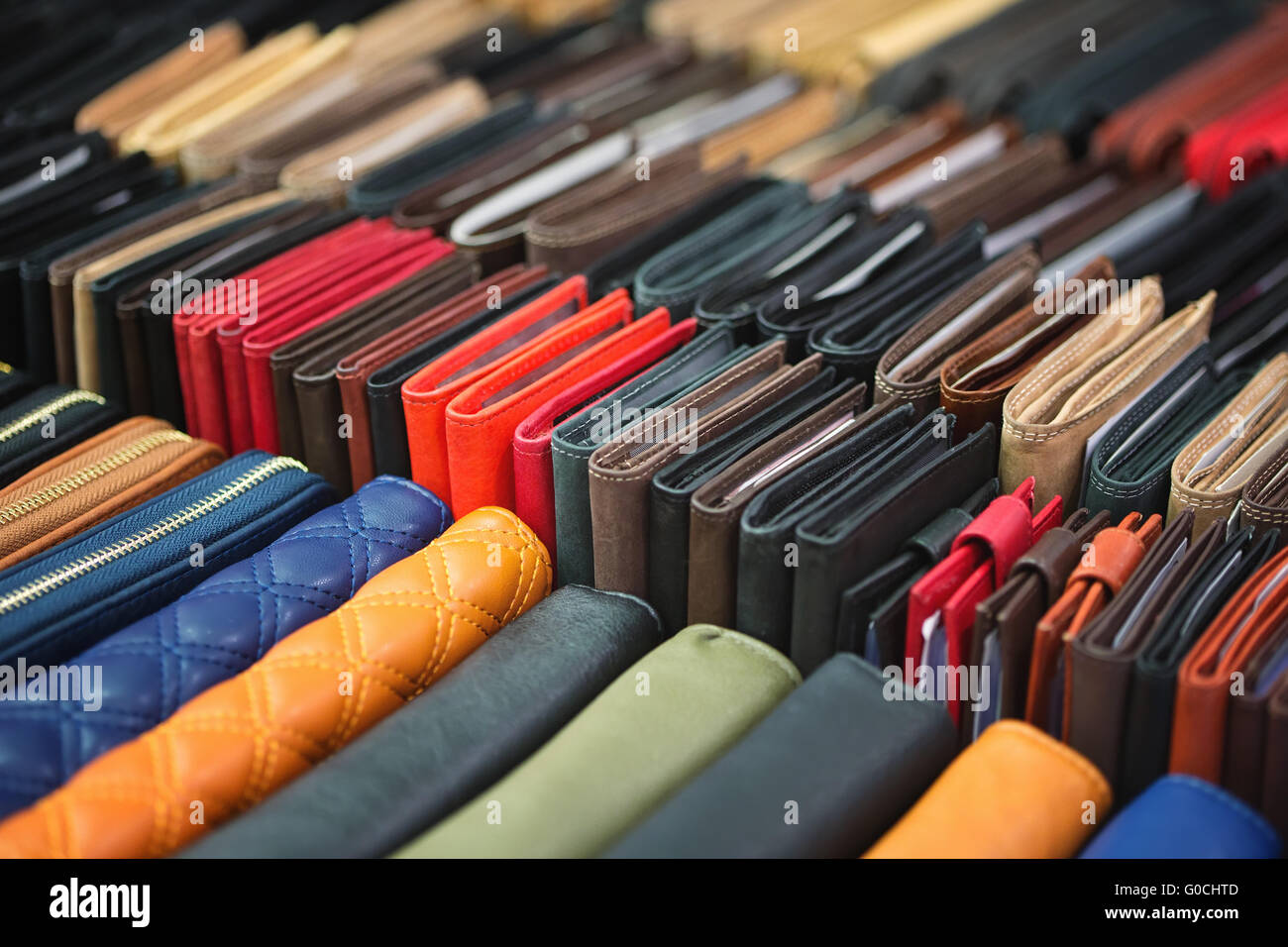 Different kinds of wallets made ??of genuine leather Stock Photo - Alamy