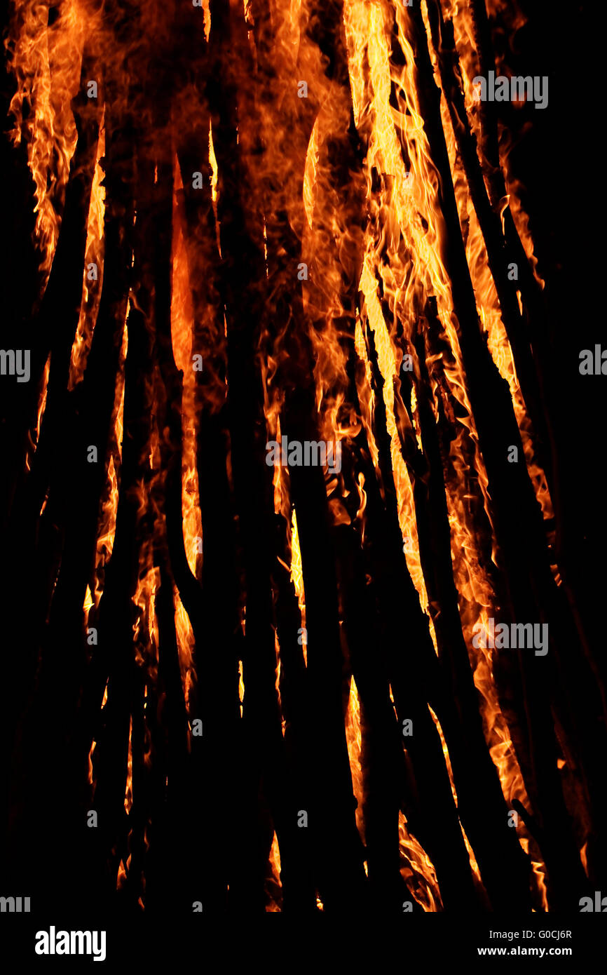 Beautiful camp fire at the dark night Stock Photo - Alamy