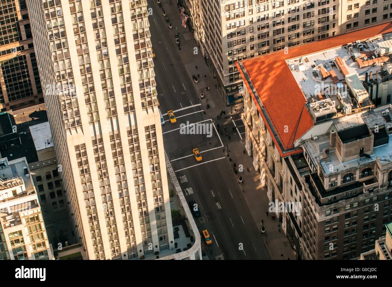 New York City Manhattan midtown aerial panorama view with skyscrapers ...