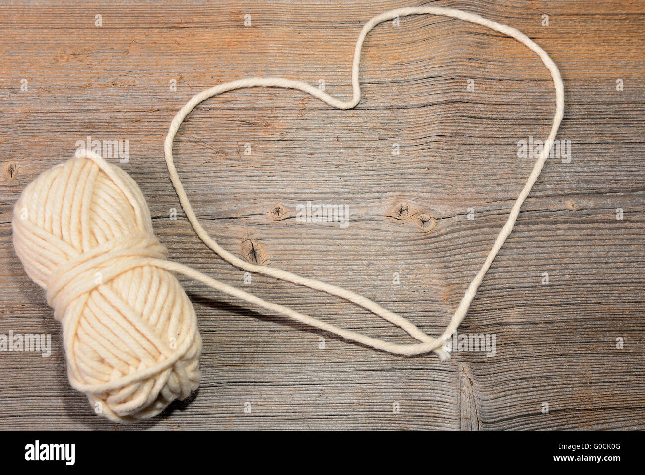 Set Heart in Wool Stock Photo - Alamy