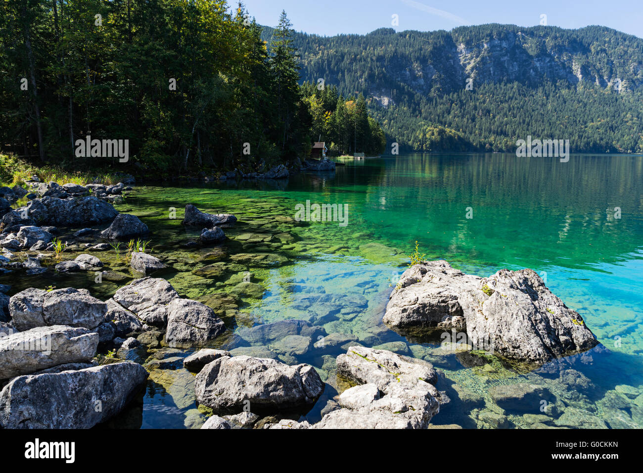 Eib Lake and Blue Wall Stock Photo - Alamy