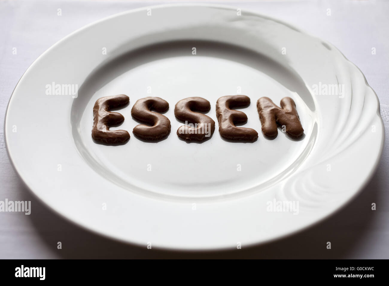 Letters forming the word Essen on a plate Stock Photo - Alamy
