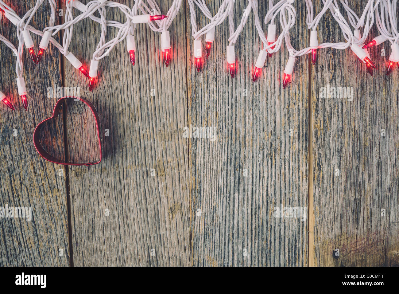Valentine's Day Top Down Background Blurred with Hearts and Lights ...