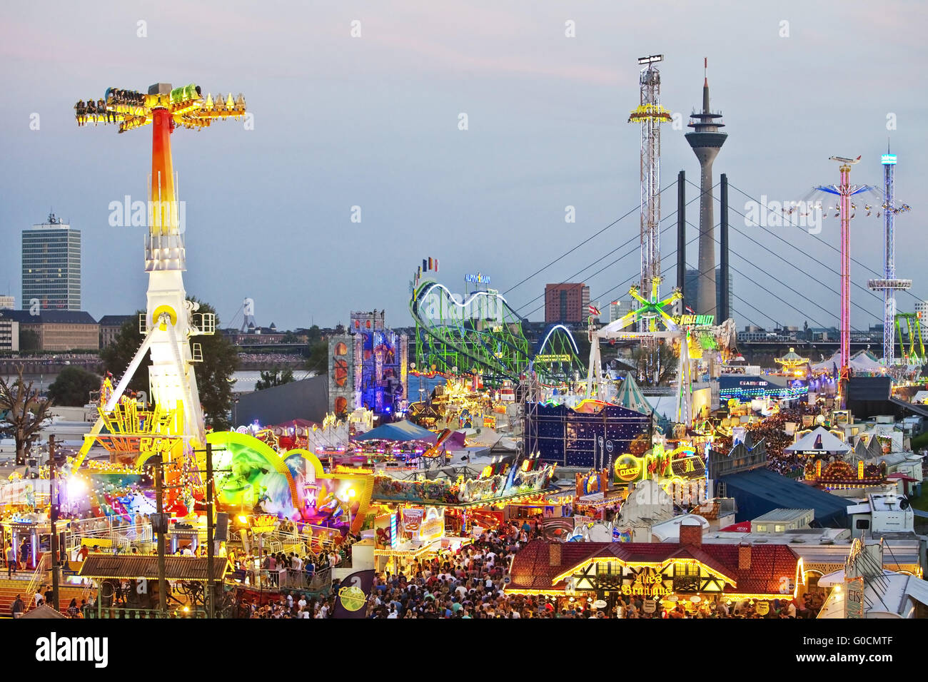 biggest funfair on the river Rhine, Duesseldorf Stock Photo - Alamy