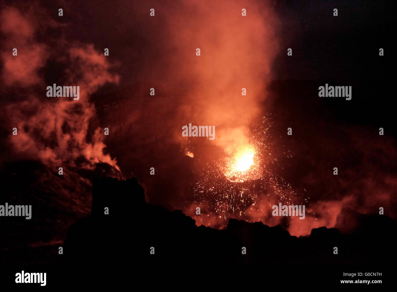 Volcanic eruption from the crater of the Pacaya an active complex ...