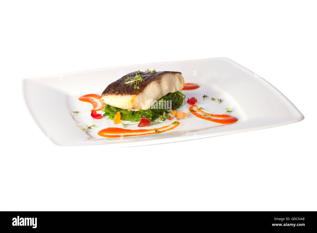 Fish on plate Stock Photo - Alamy