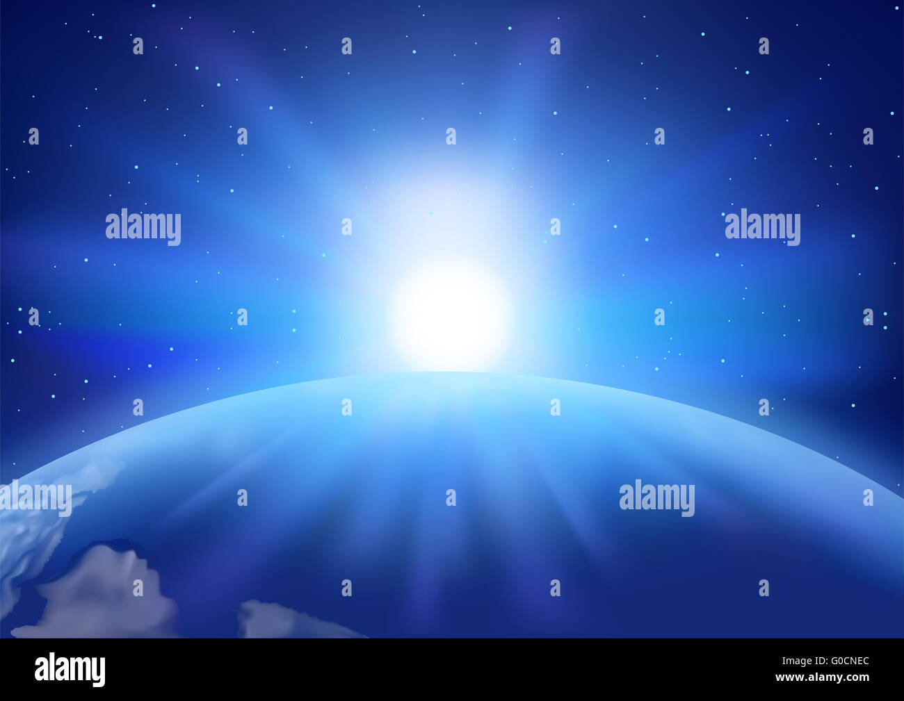 Space Sunset Background Stock Photo - Alamy