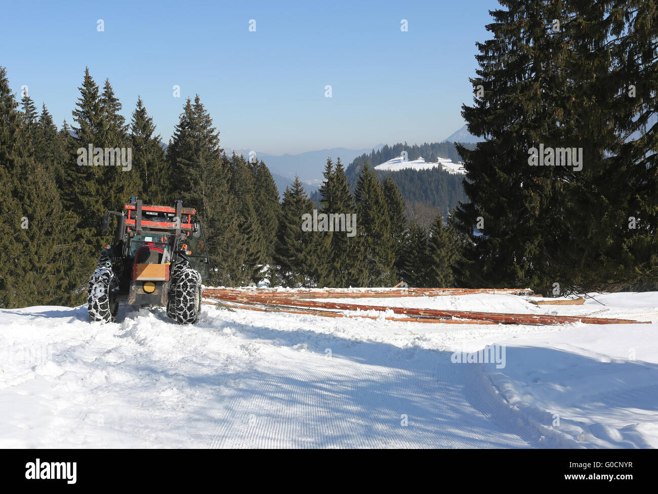 Tractor Wood Back Stock Photo - Alamy