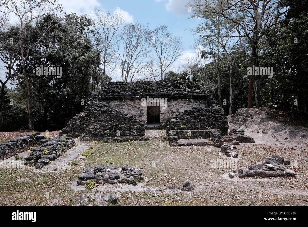 An ancient mayan ruin in Yaxha a Mesoamerican archaeological site and a ...
