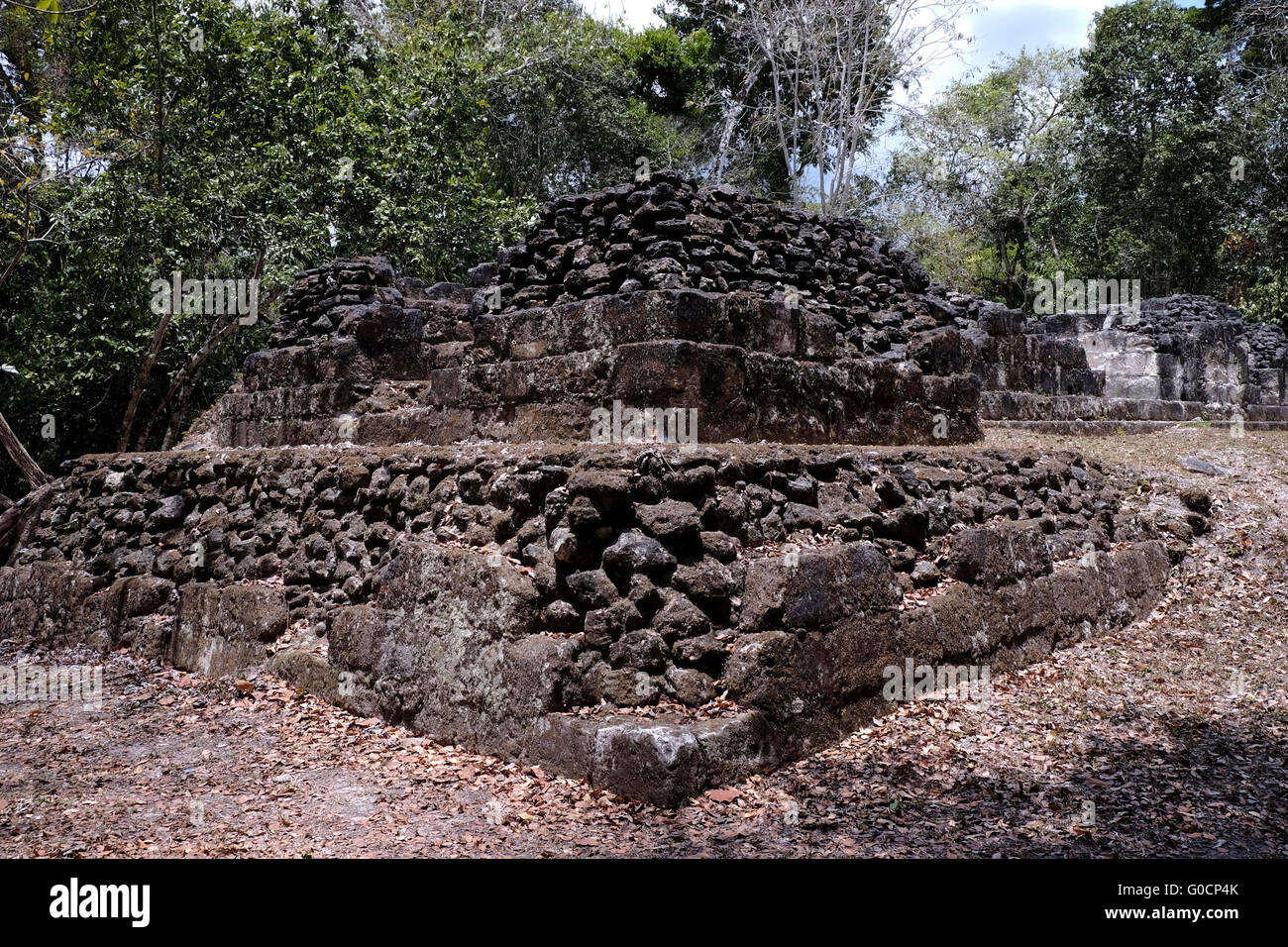 An ancient Mayan ruin in the Eastern part of Yaxha a Mesoamerican ...