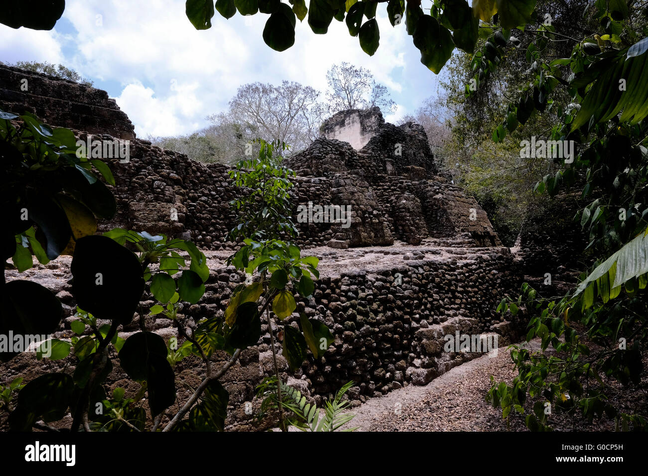 An ancient Mayan ruin in the Eastern part of Yaxha a Mesoamerican ...