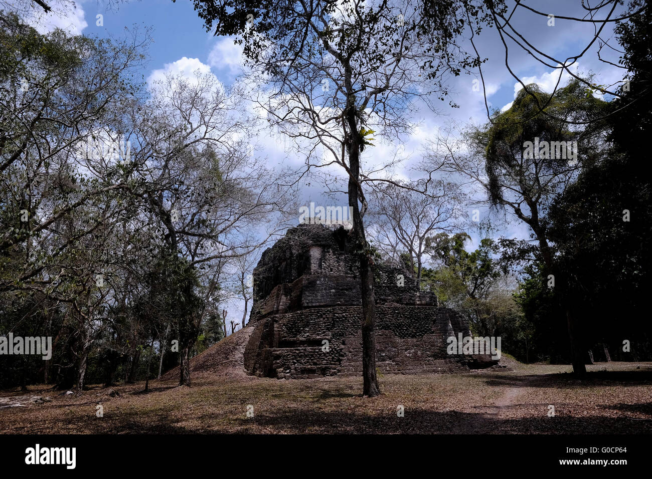 An ancient Mayan ruin in the Eastern part of Yaxha a Mesoamerican ...