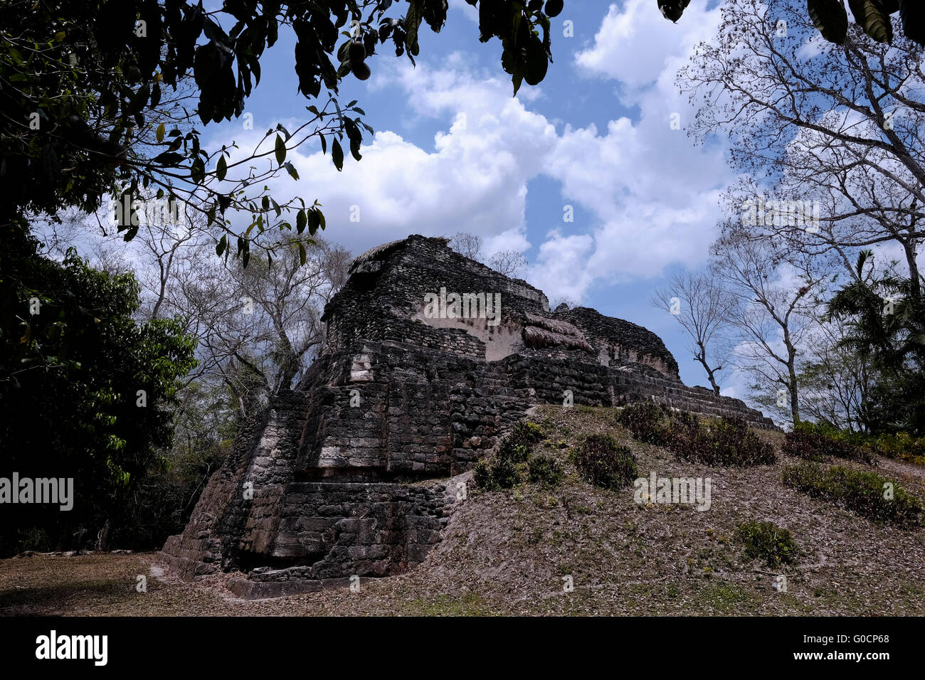 An ancient Mayan ruin in the Eastern part of Yaxha a Mesoamerican ...