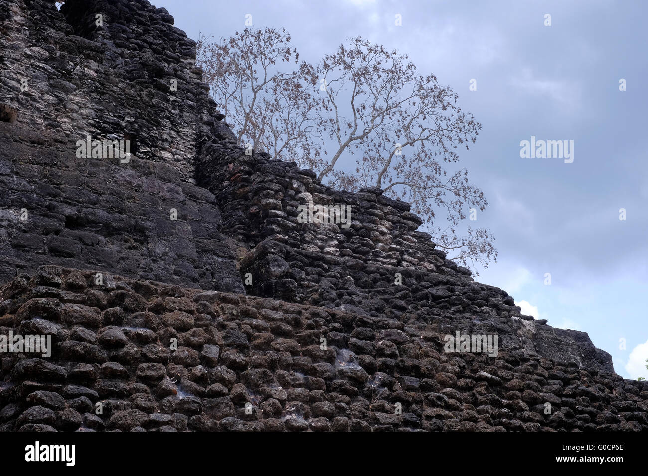 An ancient Mayan ruin in the Eastern part of Yaxha a Mesoamerican ...