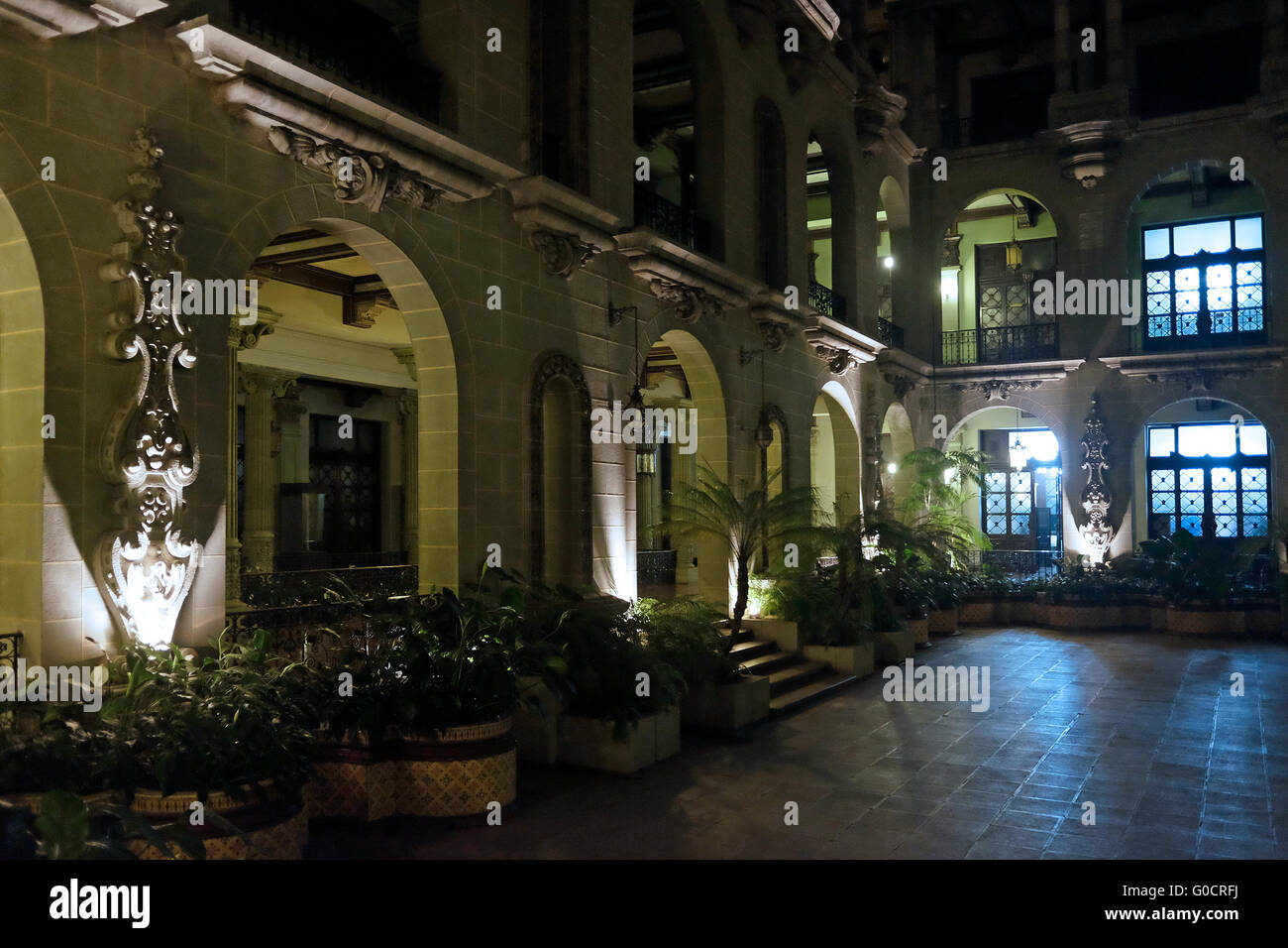 Inner courtyard of the National Palace of Culture or Palacio Nacional ...