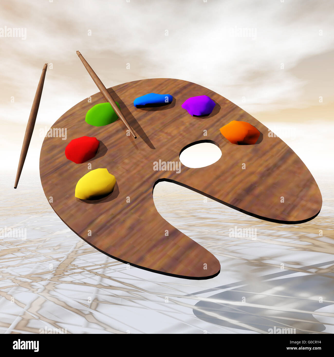 Digital paint palette brush hi-res stock photography and images - Alamy