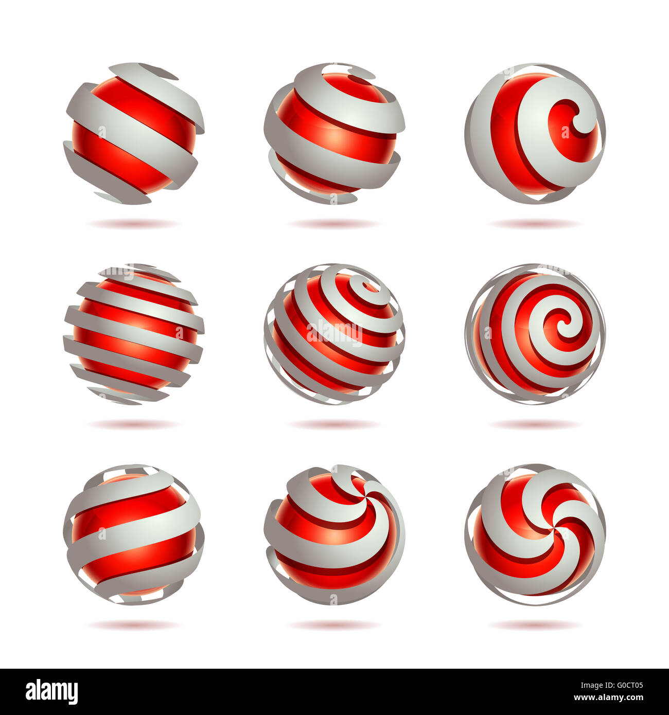 Abstract 3d vector sphere set Stock Photo - Alamy